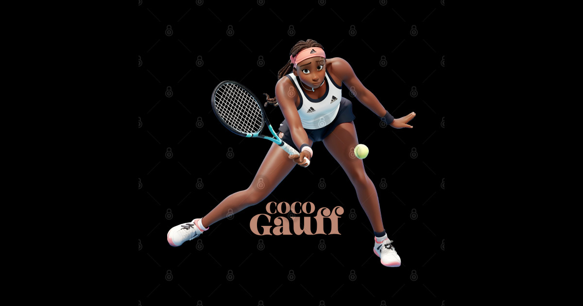 Coco Gauff 3D cartoon - Tennis - Sticker | TeePublic