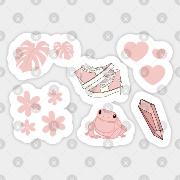 Cute Aesthetic Sticker Pack - Pastel Blush Pink - Pack - Sticker ...