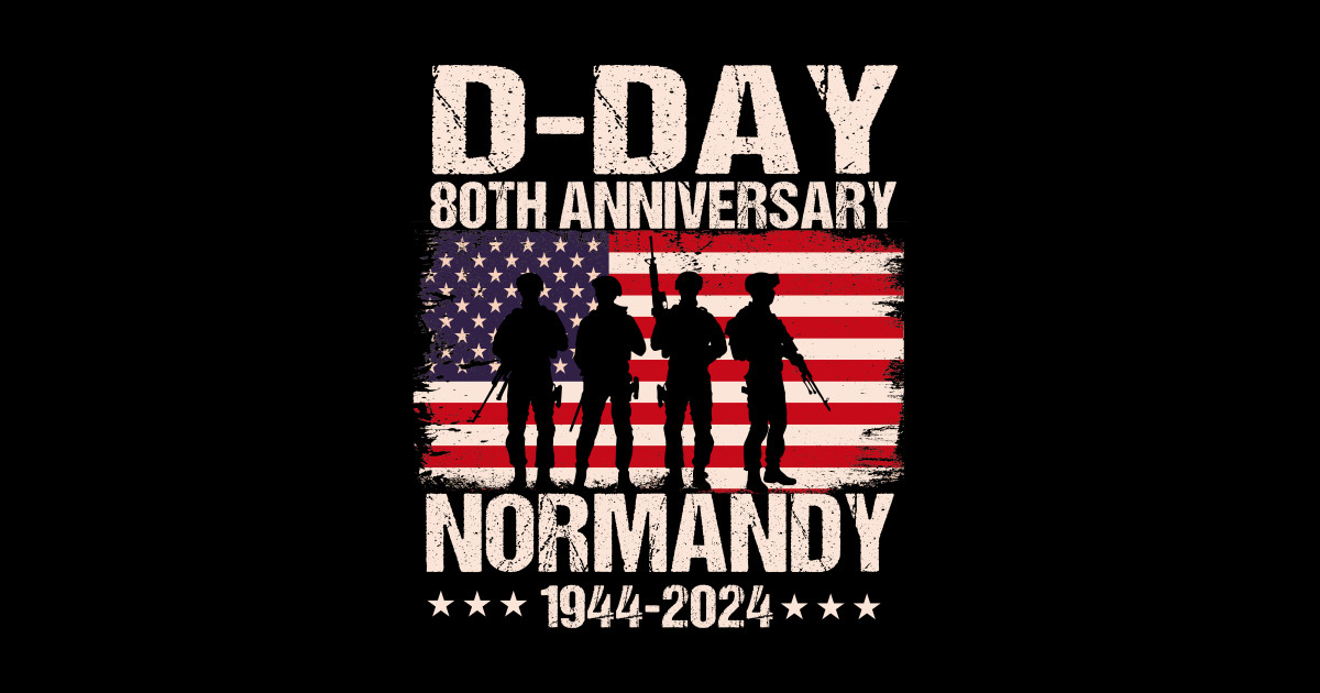 Retro D-Day 2024, 80th Anniversary Normandy 1944 US Flag - D Day ...