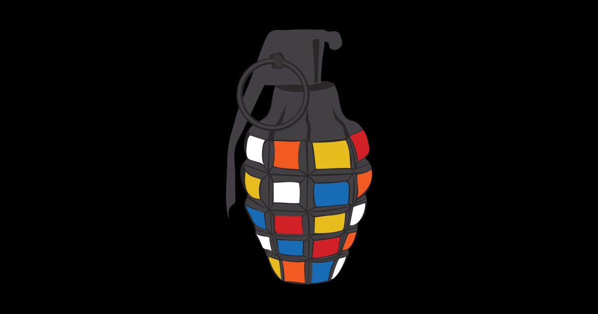 Rubiks Grenade - Rubiks Cube - Sticker | TeePublic