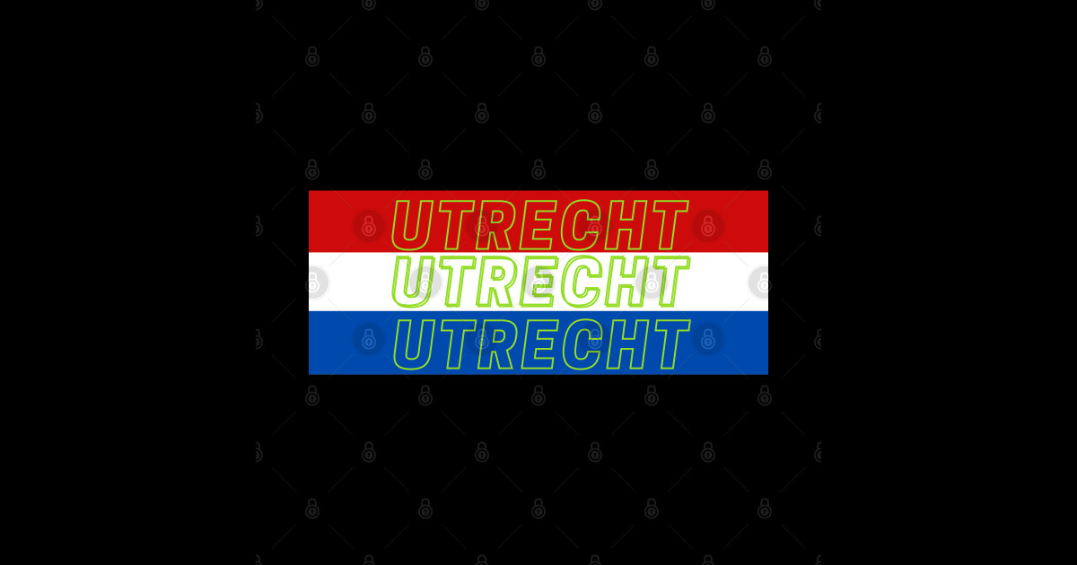 Utrecht City in Netherlands Flag Stripes Colors - Utrecht - Sticker ...