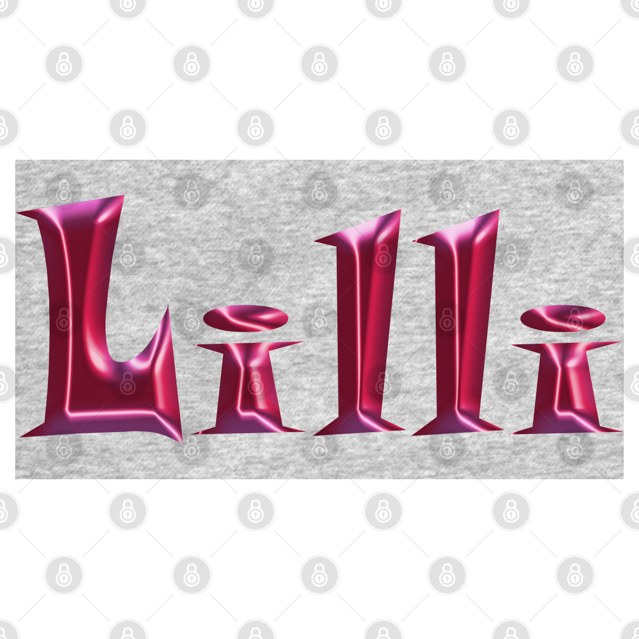 Lilli Name Design – Satin Pink Glossy Font, Cute Shiny Lettering ...
