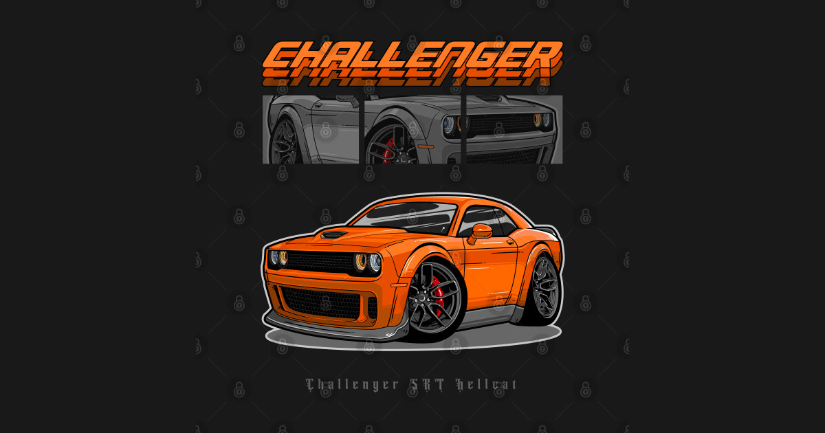 Challenger SRT Hellcat Muscle Car - Dodge Challenger - T-Shirt | TeePublic