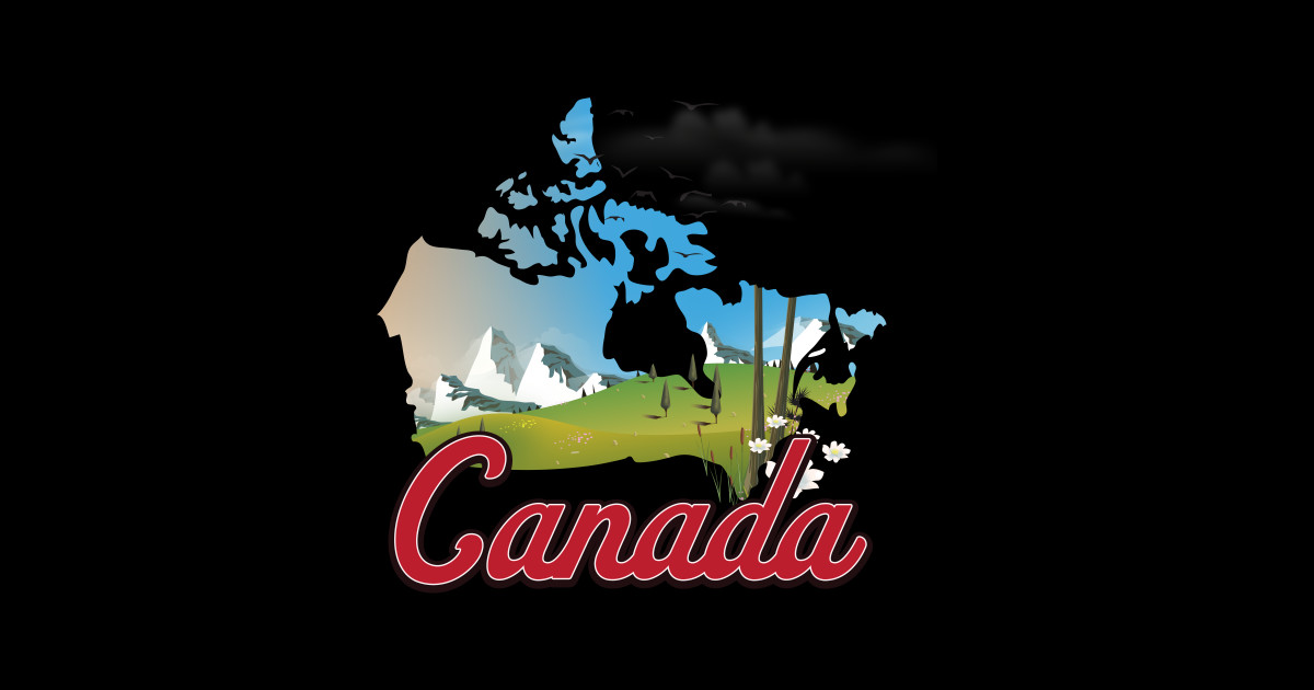 Canada Landscape Map - Canada Map - Sticker | TeePublic