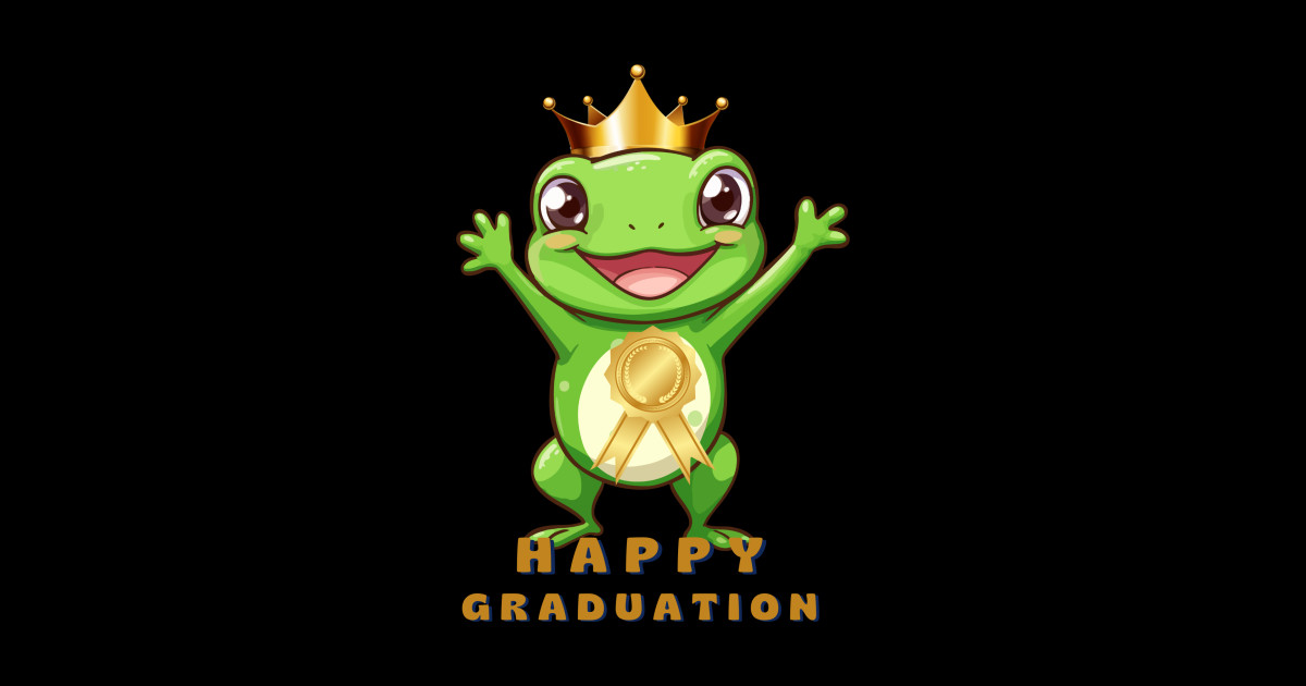 Frog celebrate, frog with a crown, frog happy graduation - Frog ...