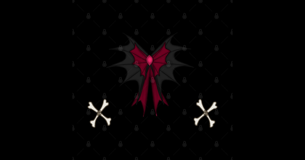 Vampire Bow and Bones - Bat Bow - Sticker | TeePublic