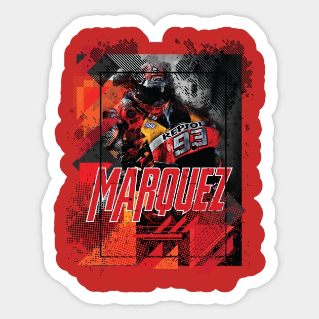 Marc Marquez 93 Superbike Grunge Design - Marc Marquez - Sticker ...