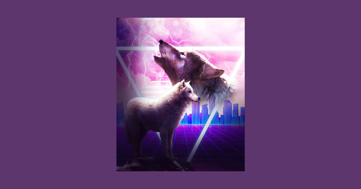 Trippy Wolf Rave - Wolf - T-Shirt | TeePublic