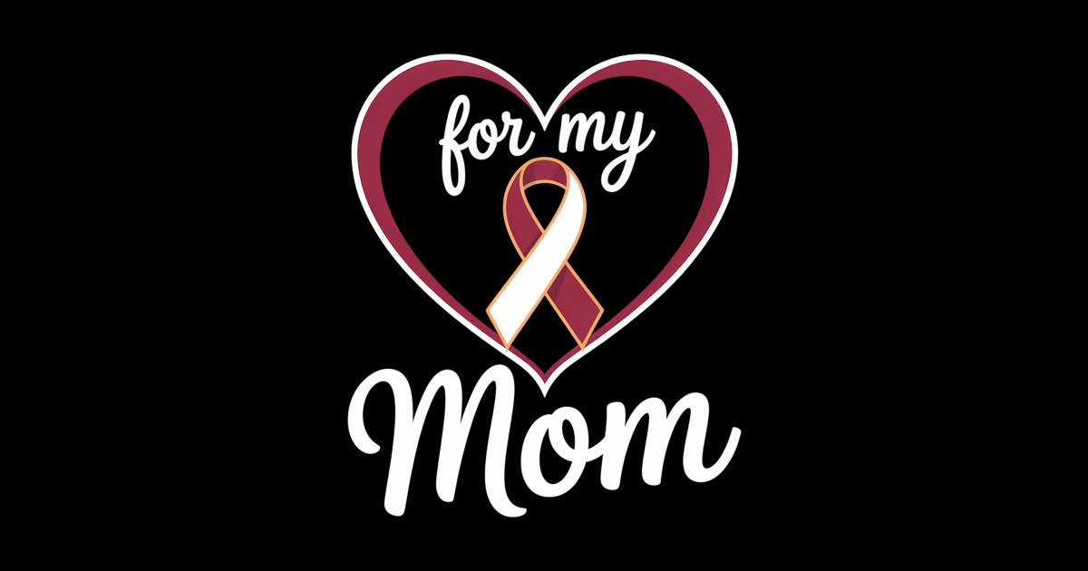 Throat Cancer Mom Awareness Ribbon - Throat Cancer - Sticker | TeePublic