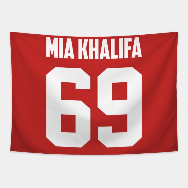Mia Khalifa 69 Fan Art White - Mia Khalifa - Tapestry | TeePublic