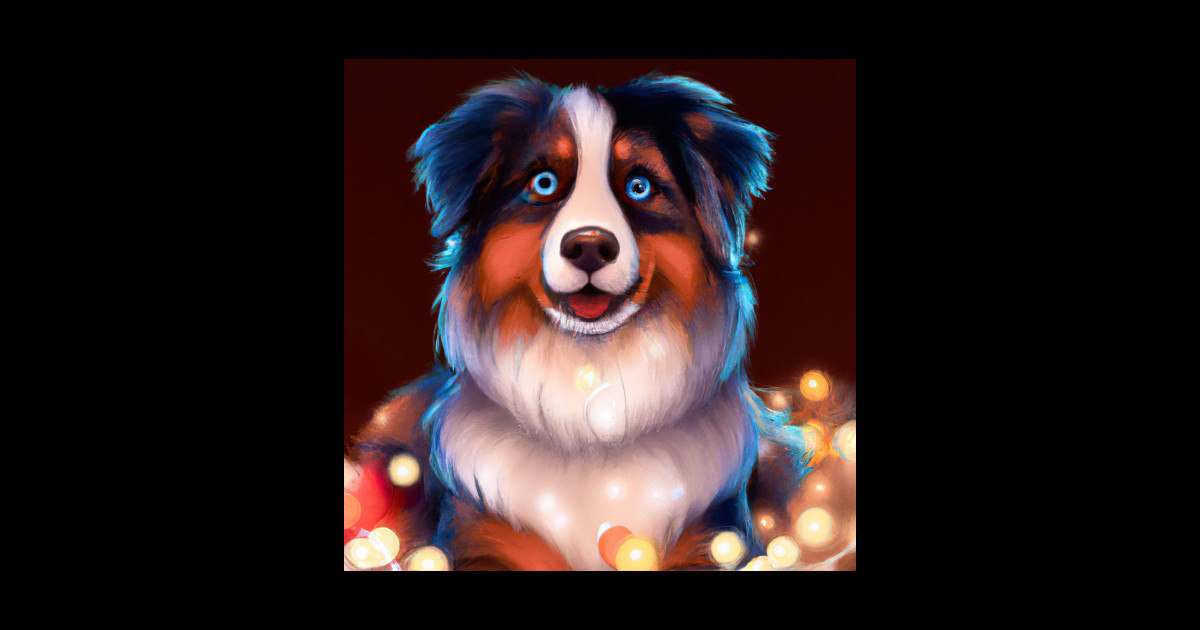 Cute Australian Shepherd Drawing - Cute Australian Shepherd - Sticker ...