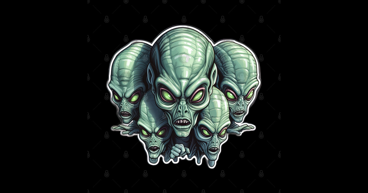 Scary Aliens Design - Aliens - Sticker | TeePublic