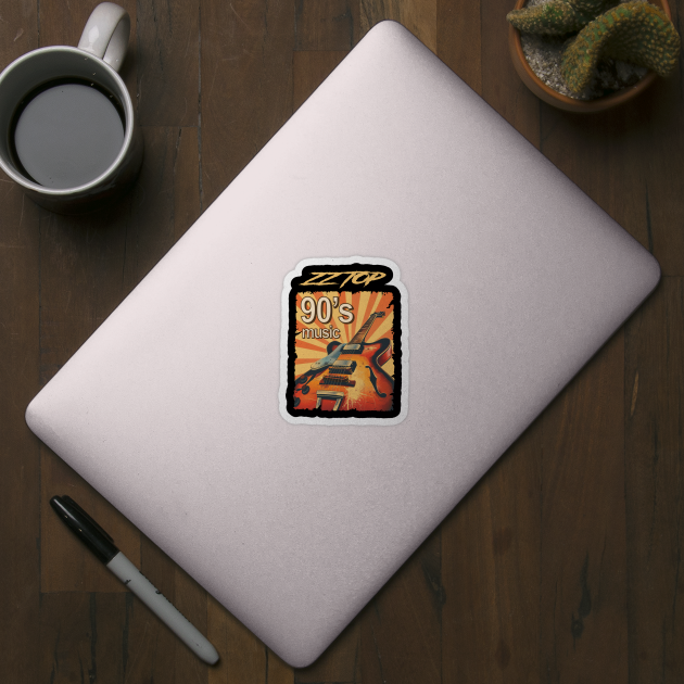 ZZ Top 90's Music Guitar - Zz Top 90s Music Guitar - Sticker | TeePublic