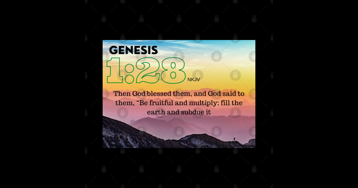 Genesis 1:28 - Genesis 128 - Sticker | TeePublic
