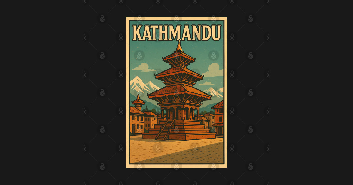 Kathmandu - Nepal - Vintage - T-Shirt | TeePublic