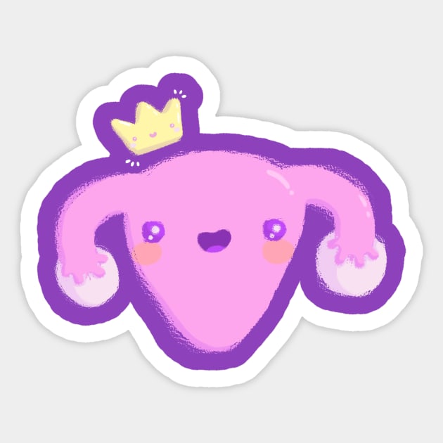 Queen Cuterus - Super Cute Kawaii Uterus - Cuterus - Sticker | TeePublic