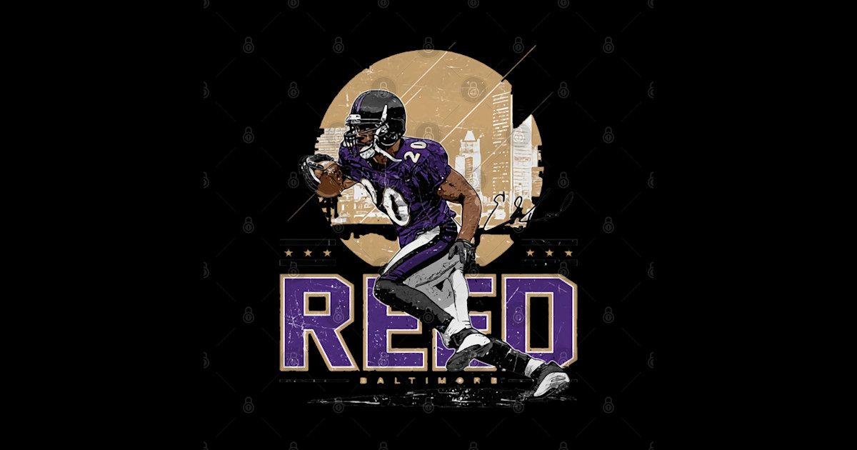 Ed Reed Baltimore Skyline - Ed Reed - Sticker | TeePublic