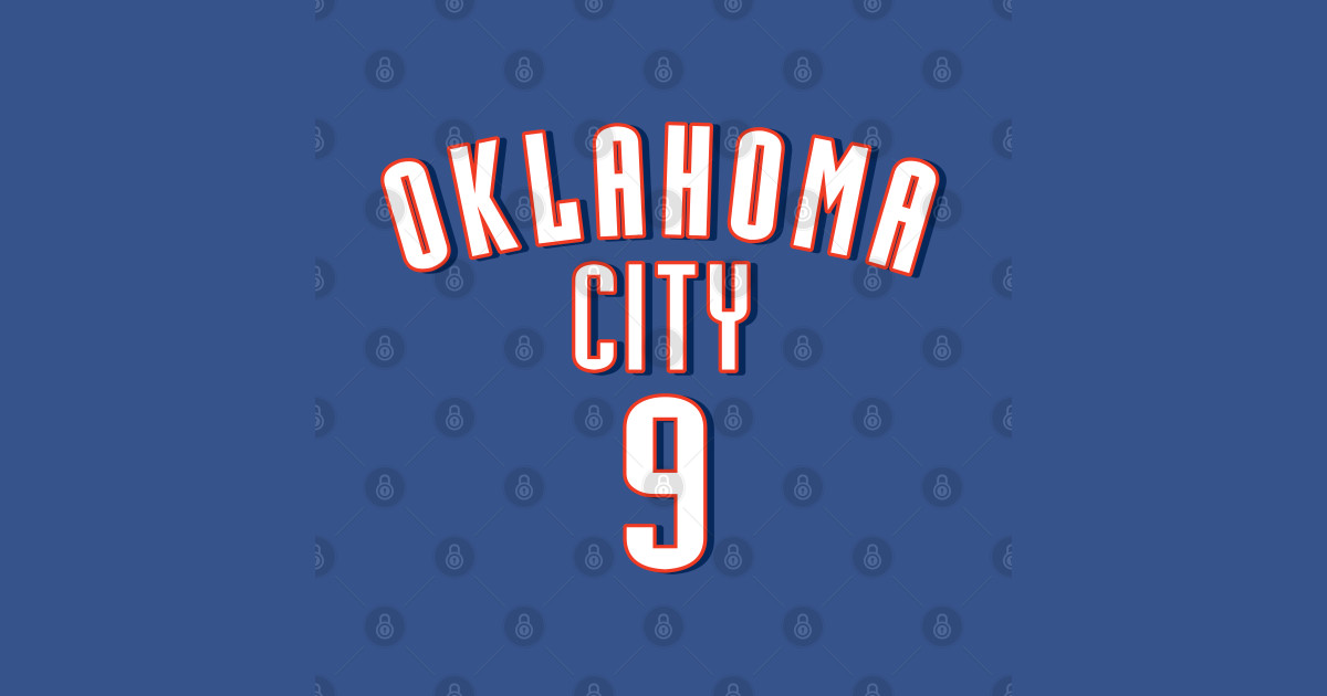 Oklahoma City 9 Basketball Players - Oklahoma City Thunder - T-Shirt ...