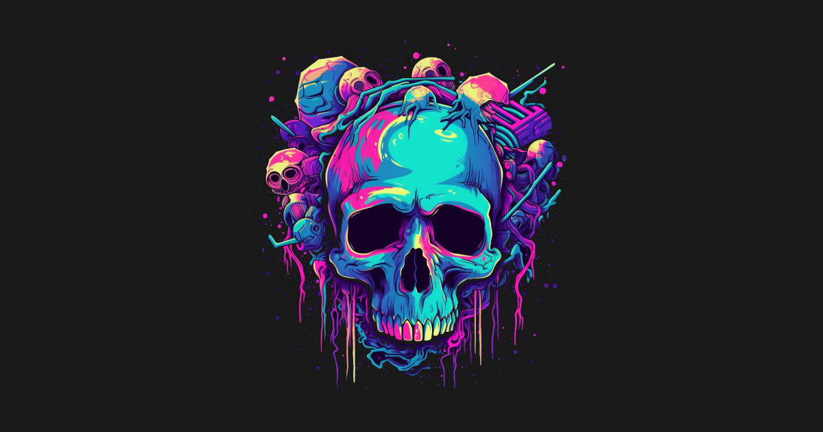 Trippy LSD Psychedelic Skull - Skull - T-Shirt | TeePublic