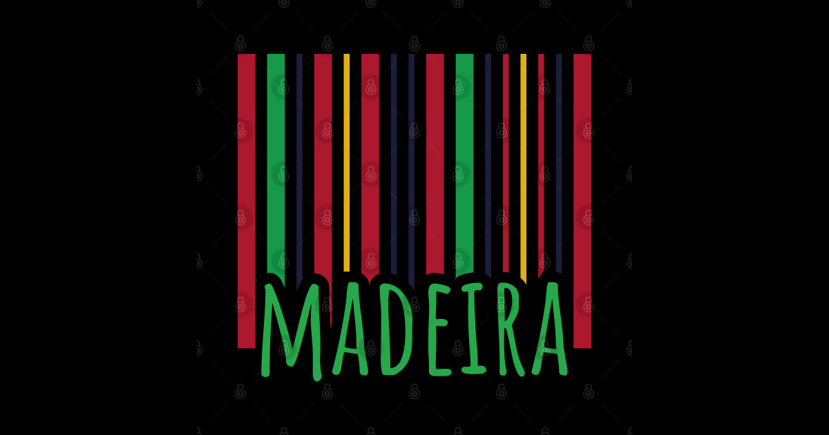 Madeira (Portugal) barcode design with traditional folk costume colours ...