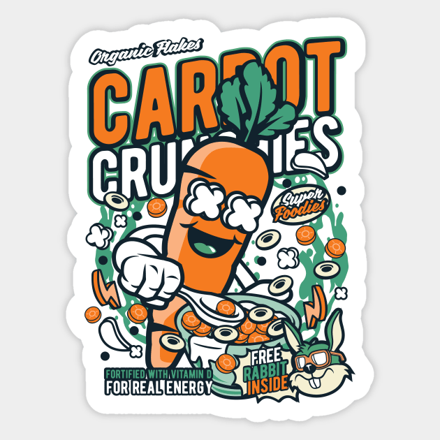 Retro Cartoon Cereal Box // Carrot Crunchies // Funny Vintage Breakfast ...