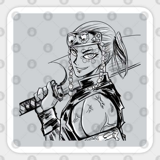 tengen uzui the sound hashira smiling - Demon Slayer - Sticker | TeePublic