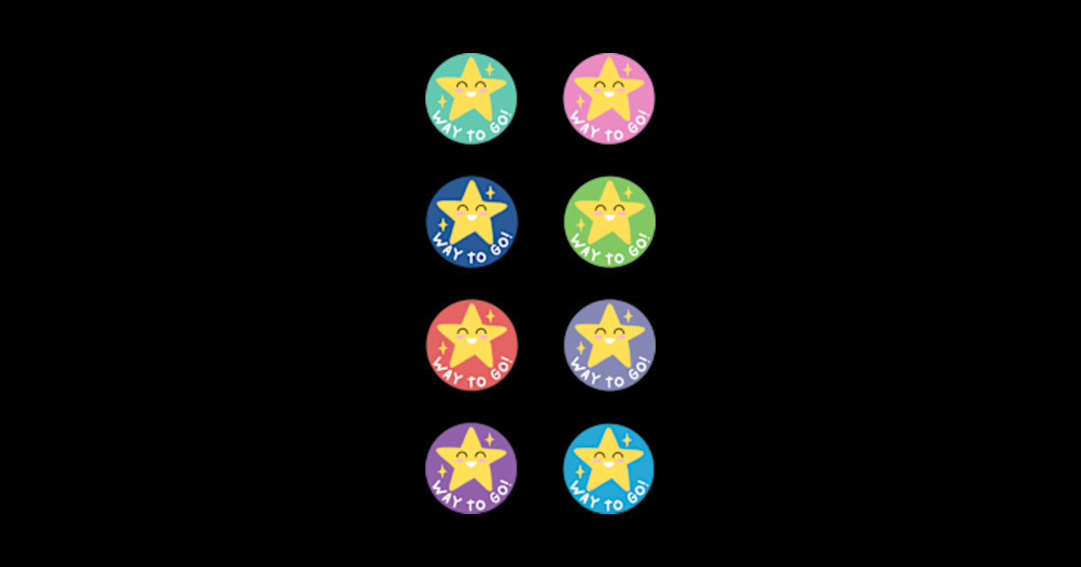 Way To Go star Reward for students Pack of 8 - Teacher - Sticker ...