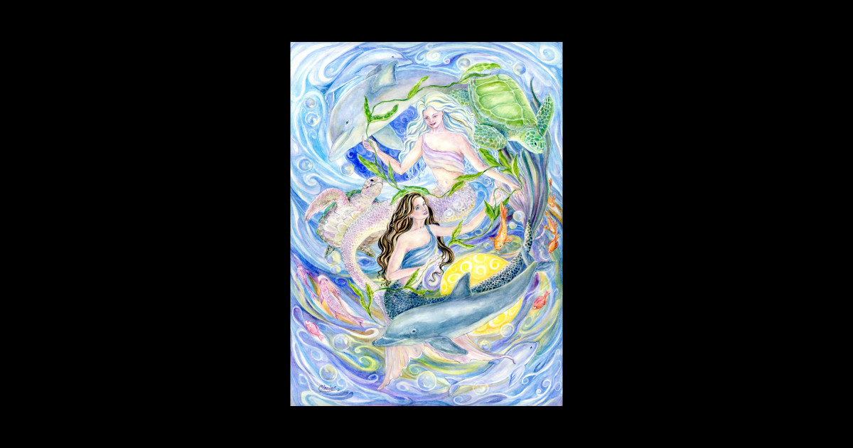 Yin Yang Mermaids - Mermaid Art - Sticker | TeePublic
