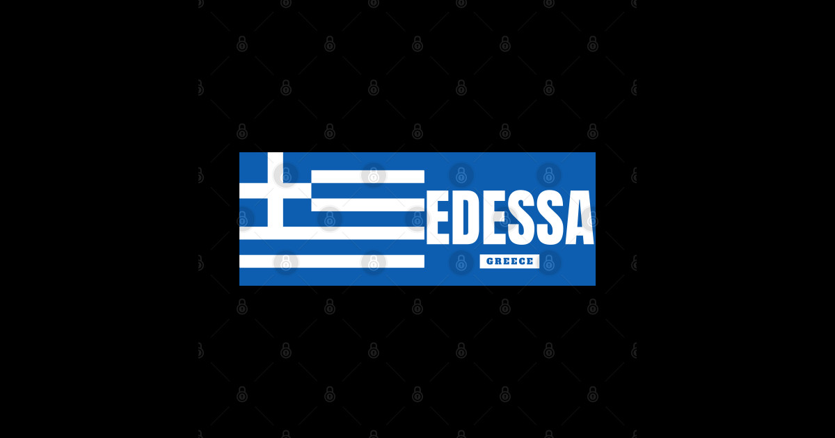 Edessa City with Greek Flag - Greek Flag - Sticker | TeePublic
