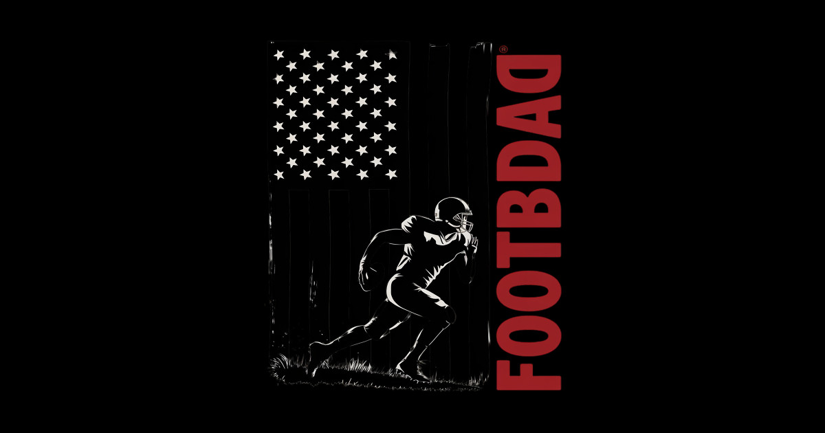 Football Dad USA Flag Fathers Day Daddy Papa - Football Dad Usa Flag ...