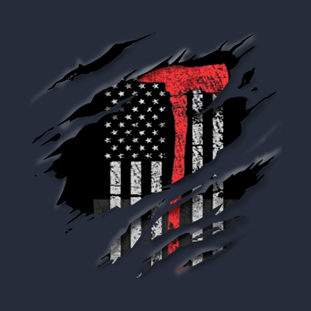 Red Line Flag Rip - Red Line Flag - T-Shirt | TeePublic