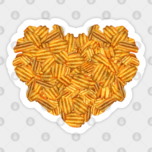 I love potato chips - Potato Chips - Sticker | TeePublic