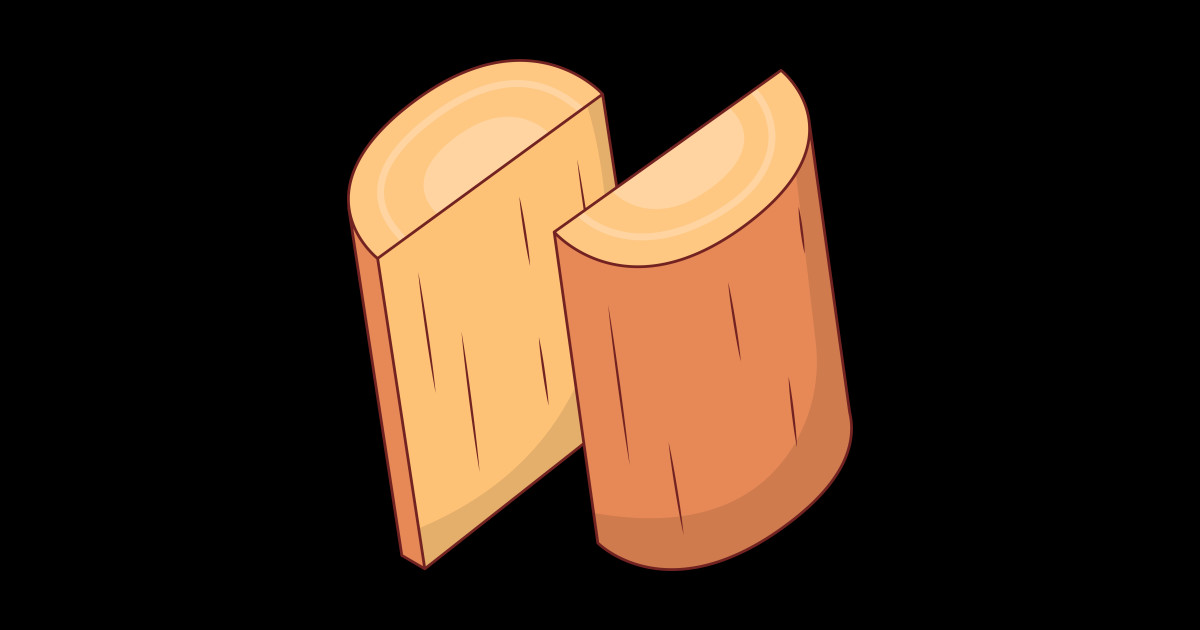 Split Wooden Log - Wooden Log - Sticker | TeePublic