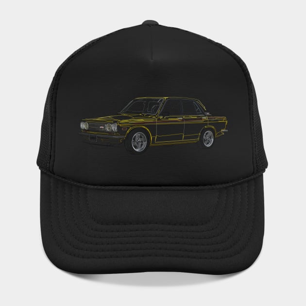 Datsun 510 - Classic Japanese Car Outline - Datsun - Hat | TeePublic