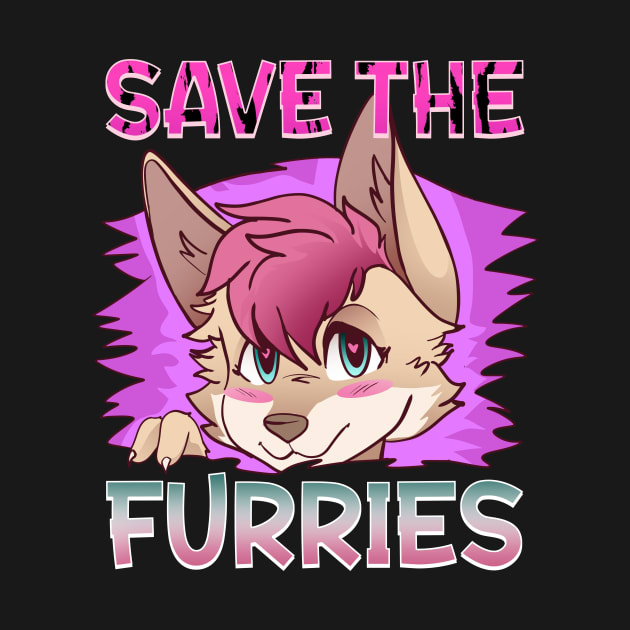 Save the Furries I Furry Fandom Anime Cosplay - Chibi - T-Shirt | TeePublic