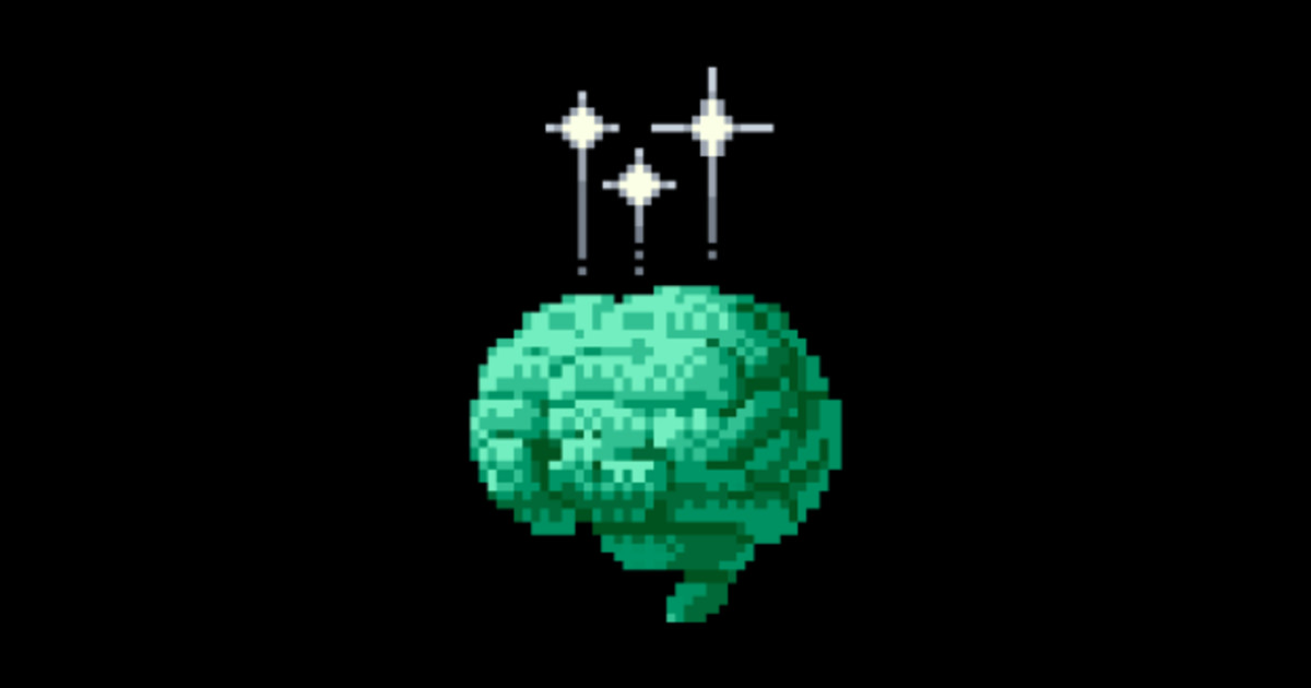 Pixel Mind Spark - Pixel Art Brain - Sticker | TeePublic