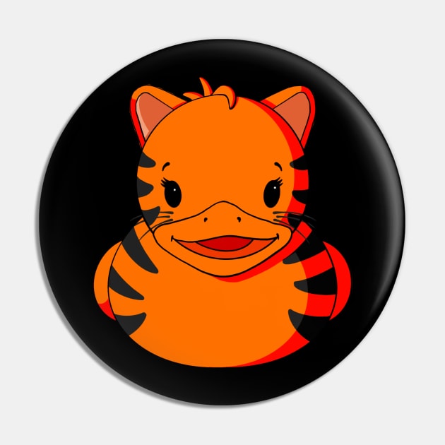 Tiger Rubber Duck - Rubber Duckie - Pin | TeePublic