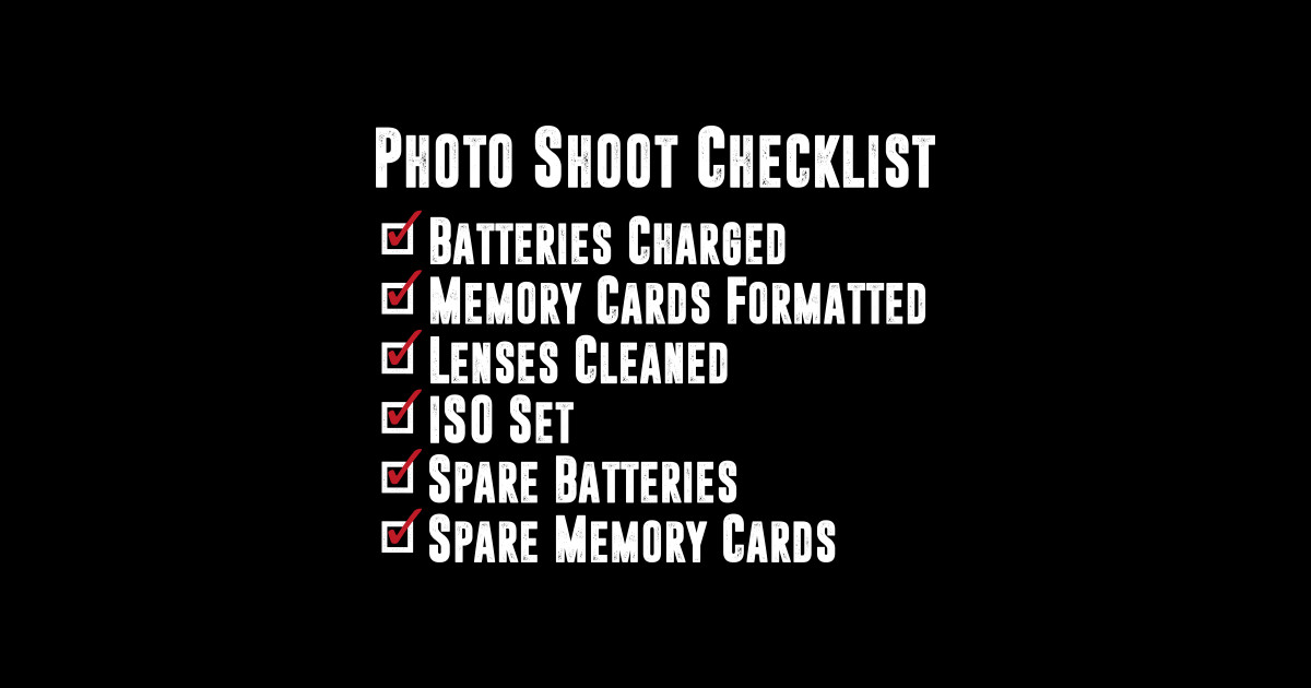 Photo Shoot Checklist - Shoot - Sticker | TeePublic