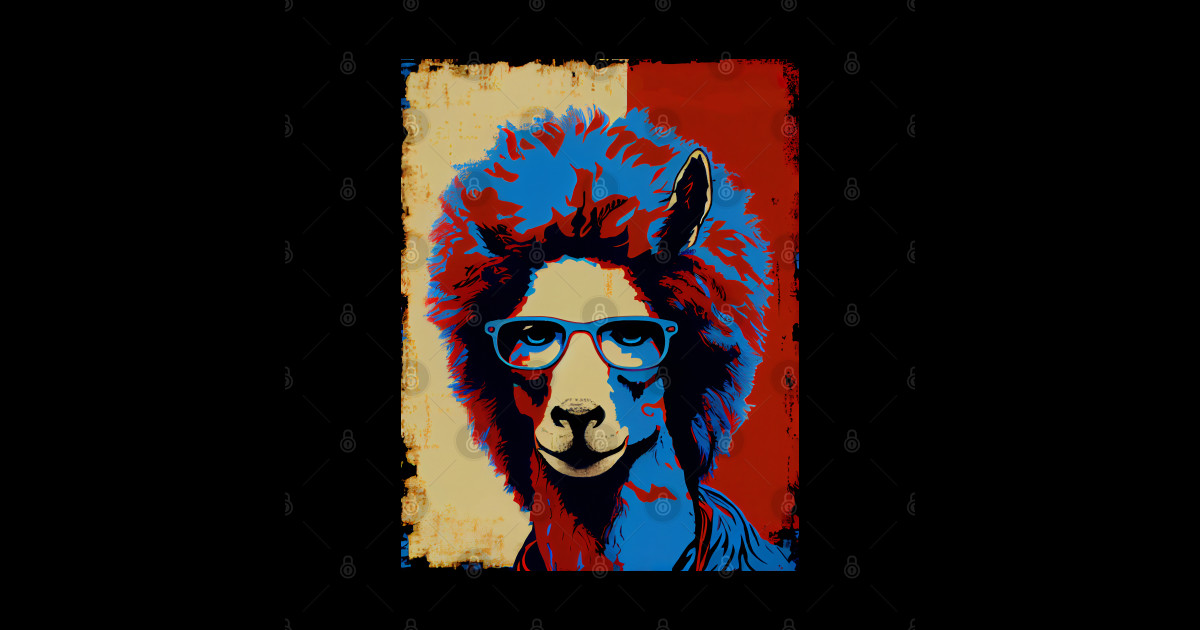 Abstract pop art style portrait of afro llama in glasses - Abstract ...