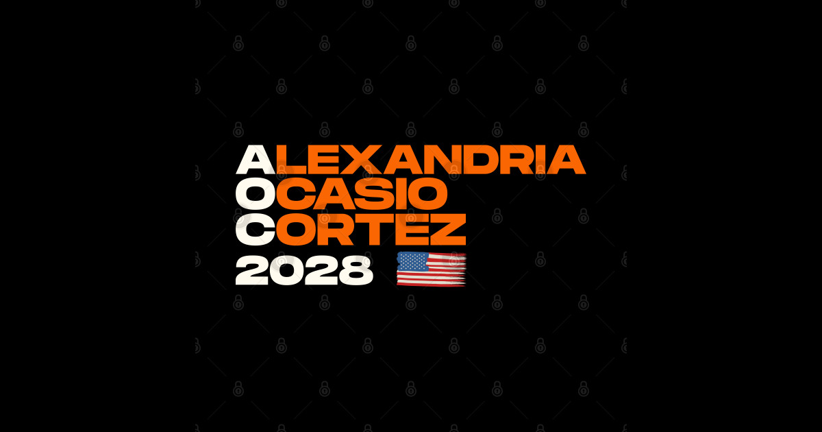 Alexandria Ocasio-Cortez 2028 American Flag - Aoc - Sticker | TeePublic