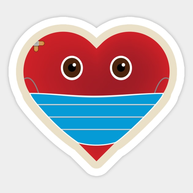 Masked Heart - Original - Heart - Sticker | TeePublic