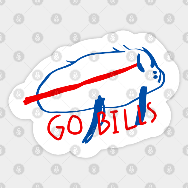 Drawing Go Bills - Buffalo Bills - Sticker | TeePublic