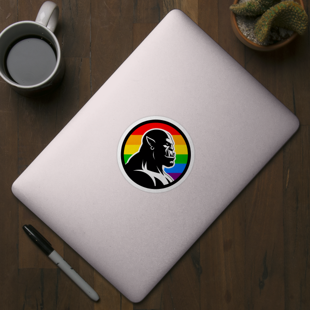 LGBTQ Pride Bara Orc Rainbow Logo - Orc - Sticker | TeePublic