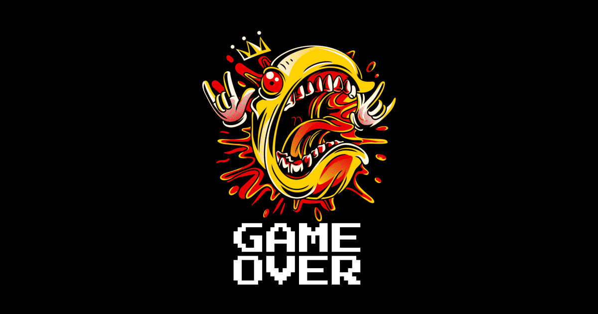 Pac Man Game Over - Pacman - Sticker | TeePublic
