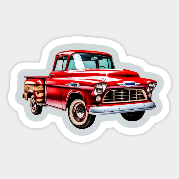 Red Chevy Truck - Red Chevy Truck - Sticker | TeePublic