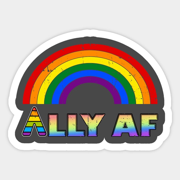 Ally AF Gay Pride LGBT Flag - Ally Af Gay Pride Lgbt Flag - Sticker ...