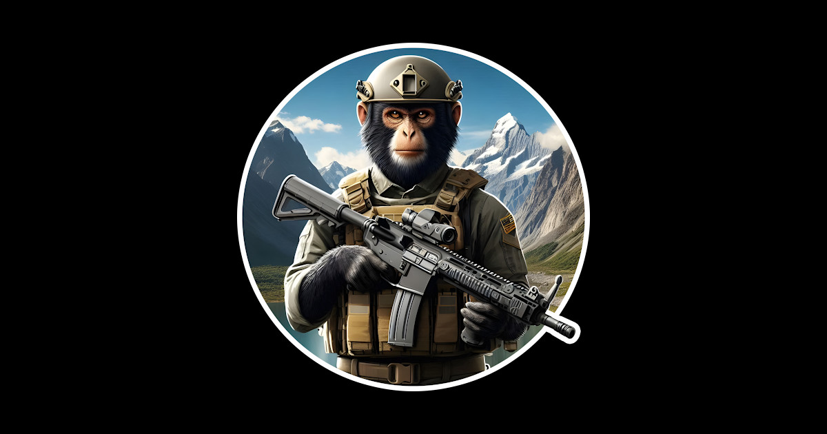 Tactical Monkey - Monkey - Sticker | TeePublic
