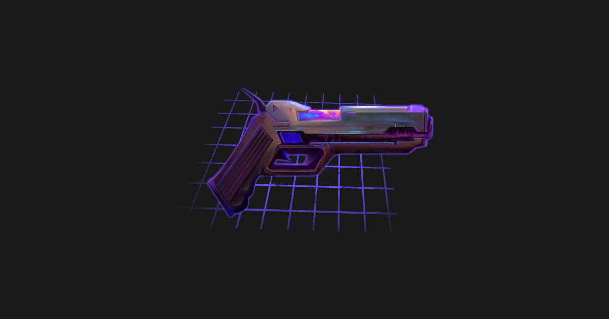 Cyberpunk Vaporwave Cyberwave Gun Blaster Pistol - Cyberpunk - Crewneck ...