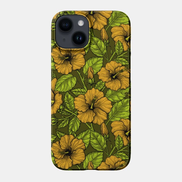 Yellow hibiscus - Tropical - Phone Case | TeePublic