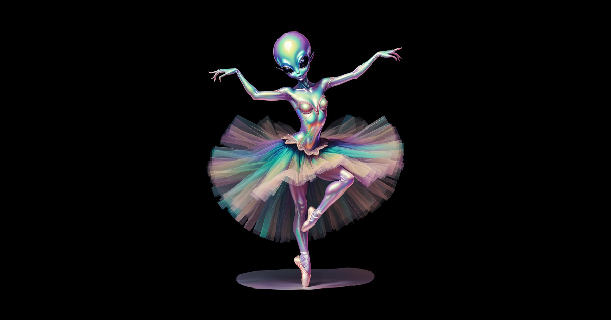 Colorful Alien Ballerina - Ballerina - Sticker | TeePublic